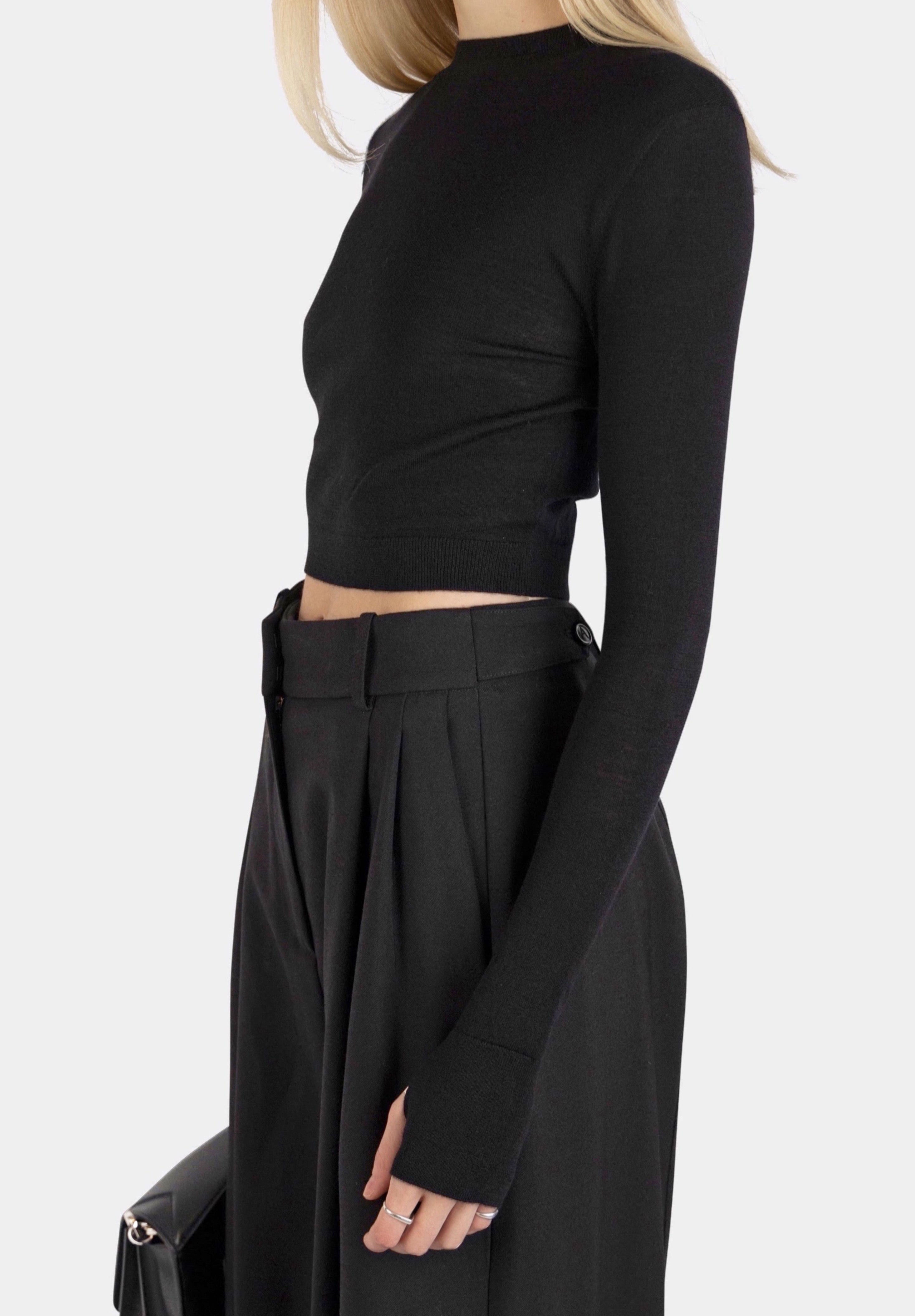Ellen Cropped Sweater Black